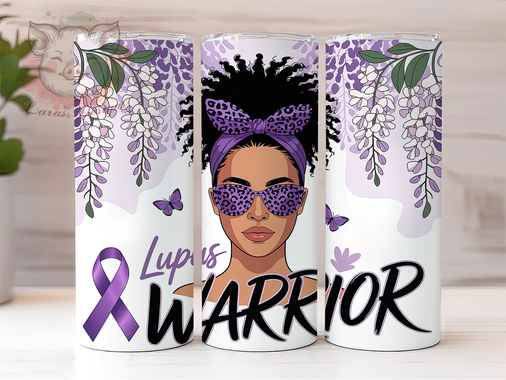 Lupus Warrior Afro Woman Tumbler Wrap, Afro Woman, Butterfly Floral ...