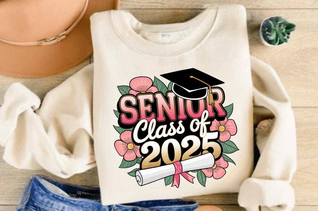 Boho Senior 2025 PNG, Pink Senior PNG, Glitter Senior 2025 PNG, Boho ...