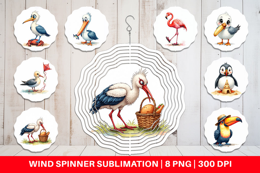 Wind Spinner Derpy Beach Birds - So Fontsy