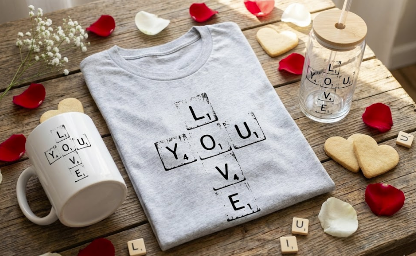 Love You Cross PNG | Christian Valentine Sublimation | Faith-Based ...