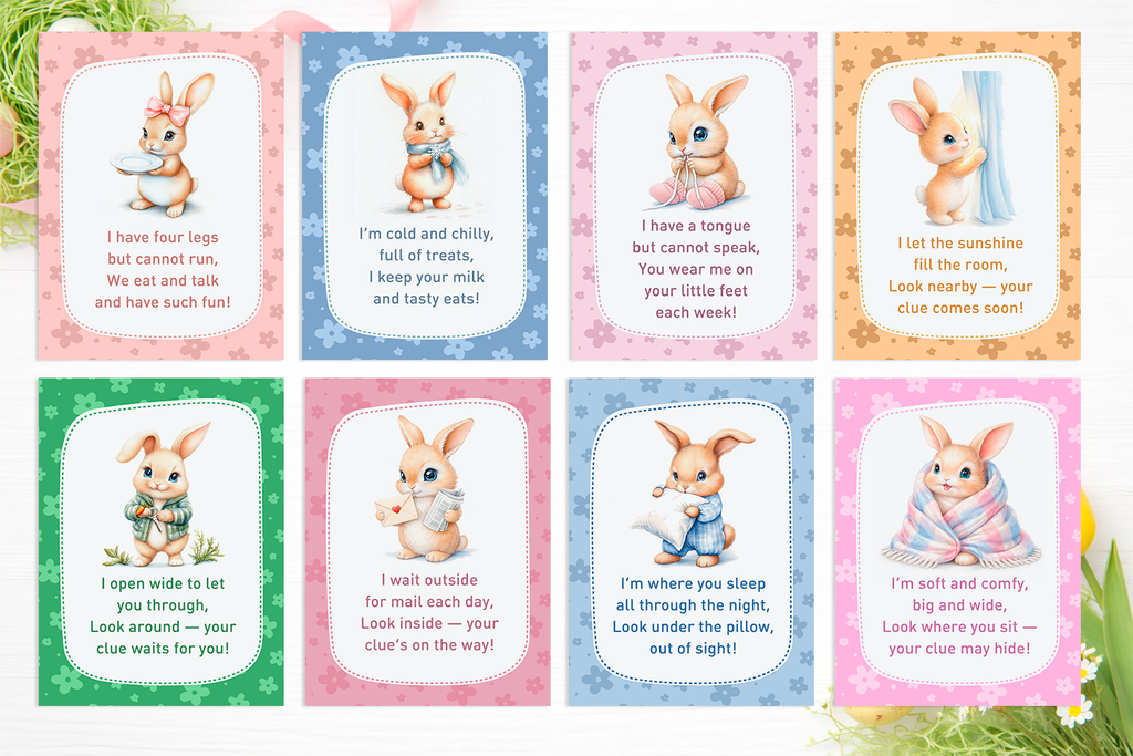 Easter Bunny Scavenger Hunt Cards - So Fontsy