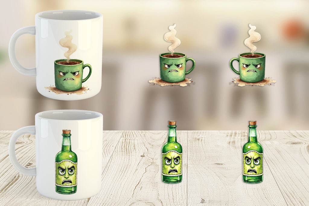 Mug Wrap 70s Green Mascot - So Fontsy