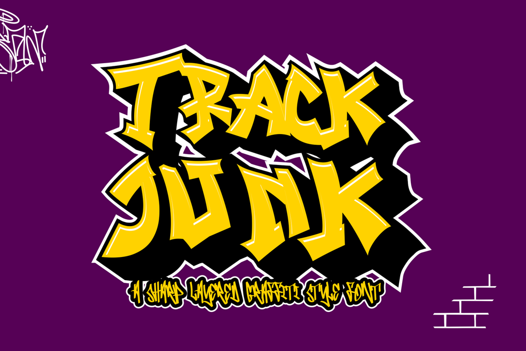 Track Junk - A Sharp Layered Graffiti Style font - So Fontsy