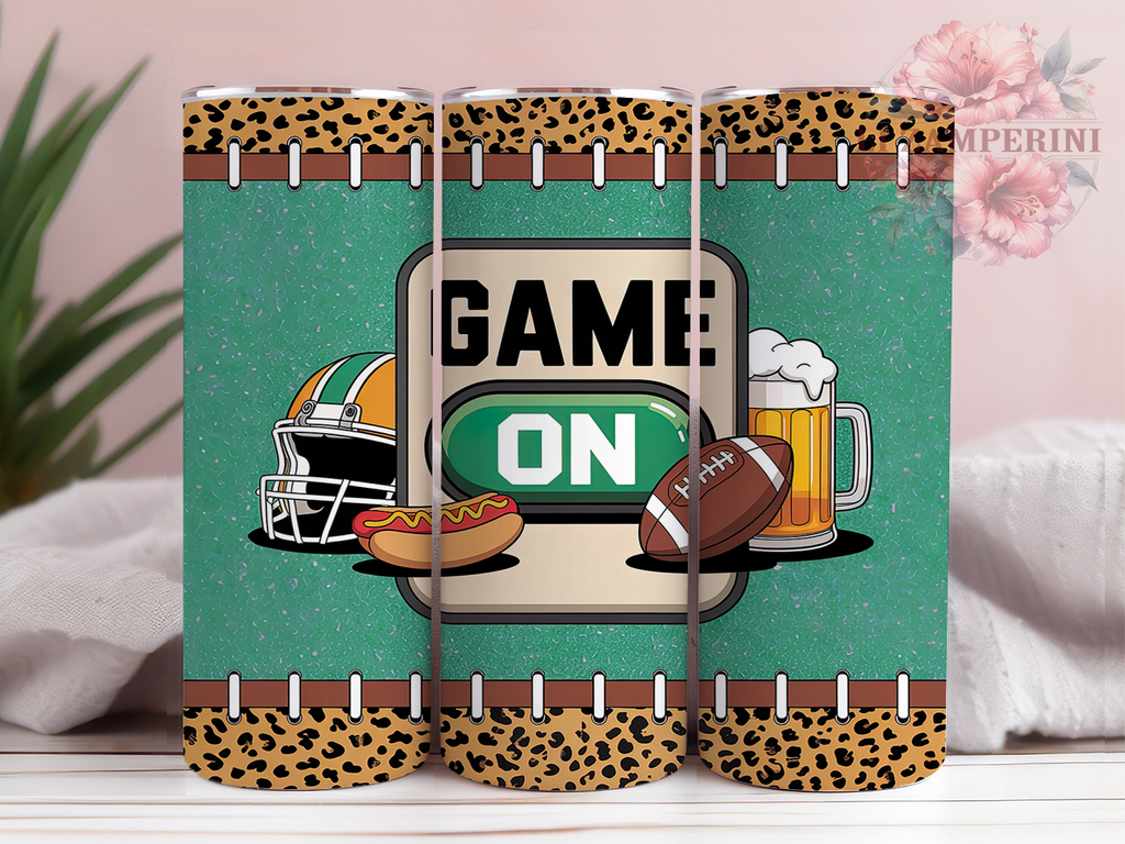Game On Football Game Day Tumbler Wrap, American Football PNG, 20oz ...