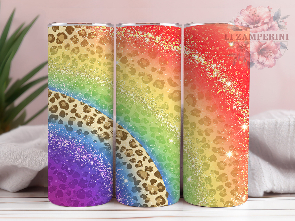 Leopard Rainbow Pride Tumbler, LGBTQ+ Animal Print Wrap, Pride Month ...