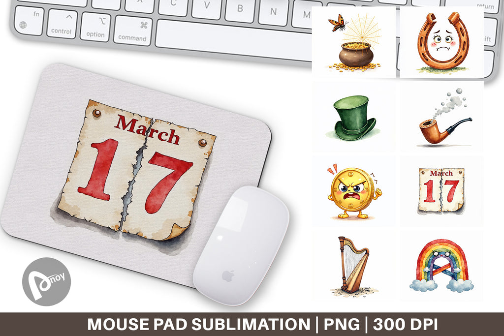 Mouse Pad Unlucky Charms Retro - So Fontsy