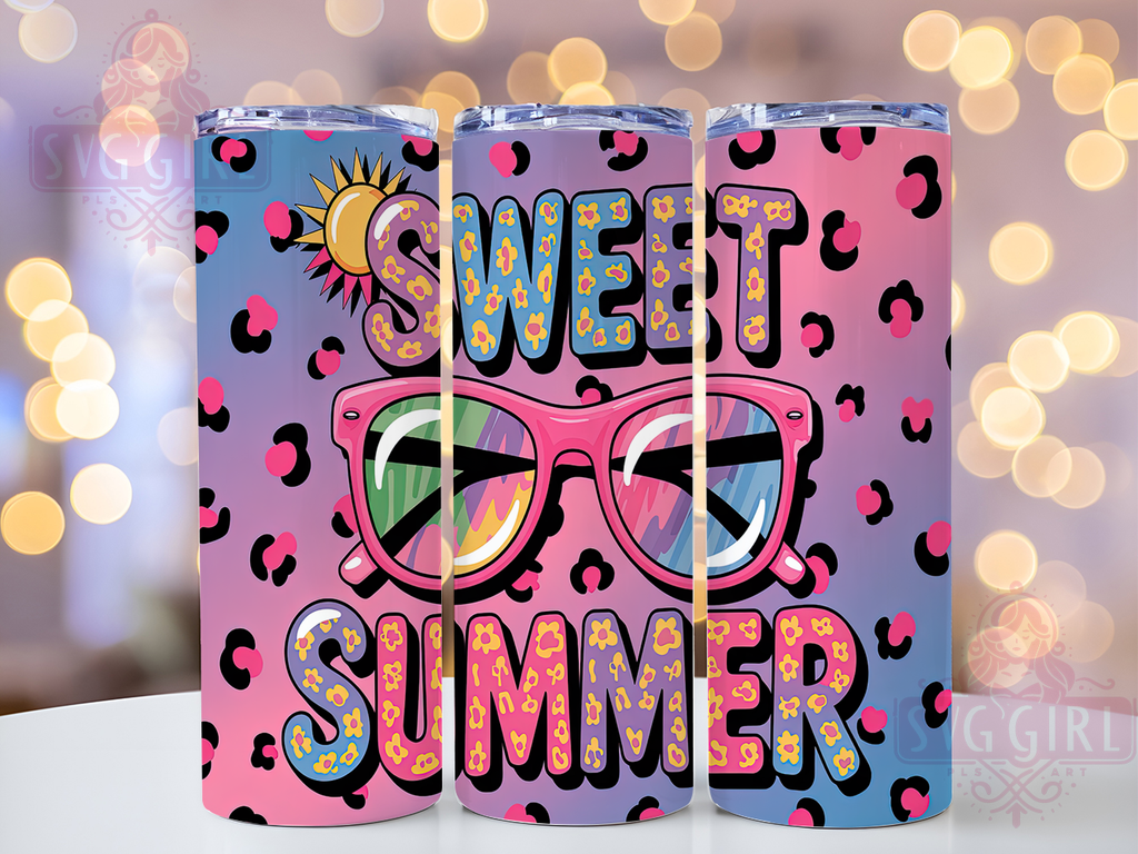 Sweet Summer Leopard Print Tumbler, Leopard Print Tumbler, 20oz Tumbler ...