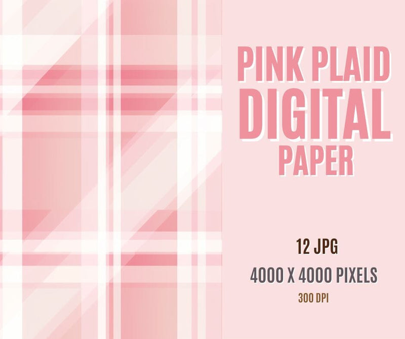A plaid Background With Pink And Lightpink Instant Download | Tartan ...