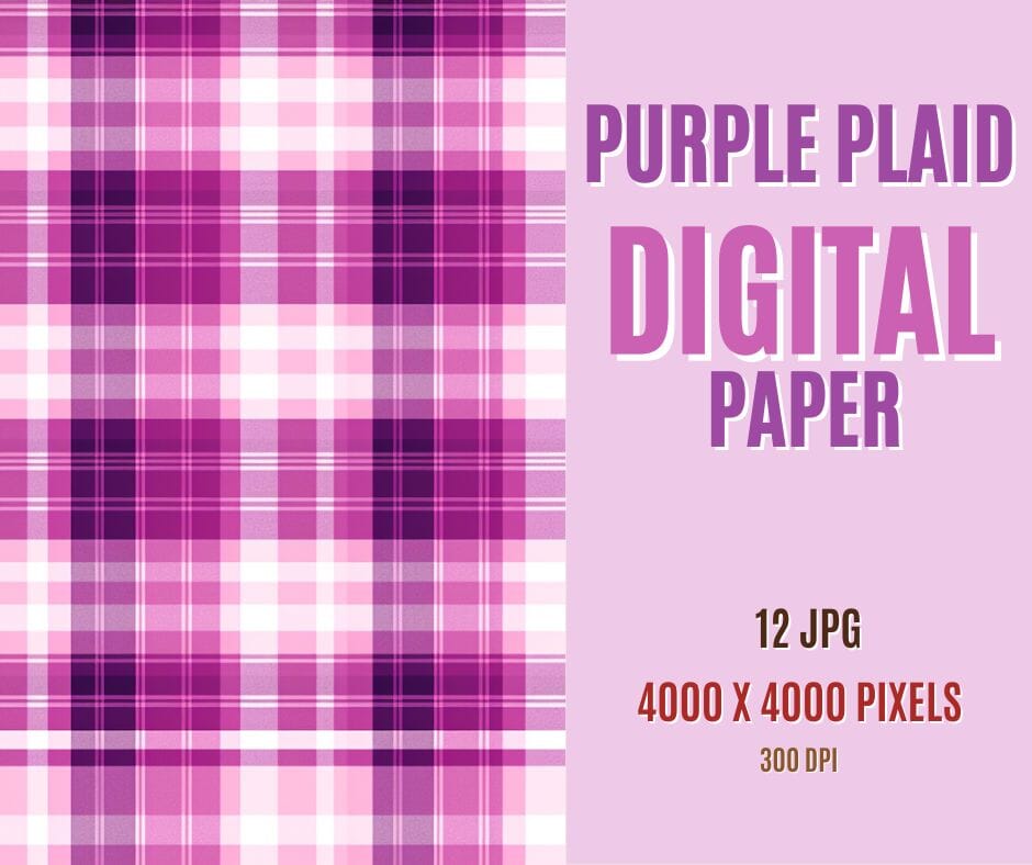 A plaid Background With Purple Pink And Lightpink Instant Download ...