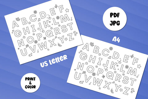ABC Coloring Page for Kids Printable | PDF A4 US Letter | Preschool ...