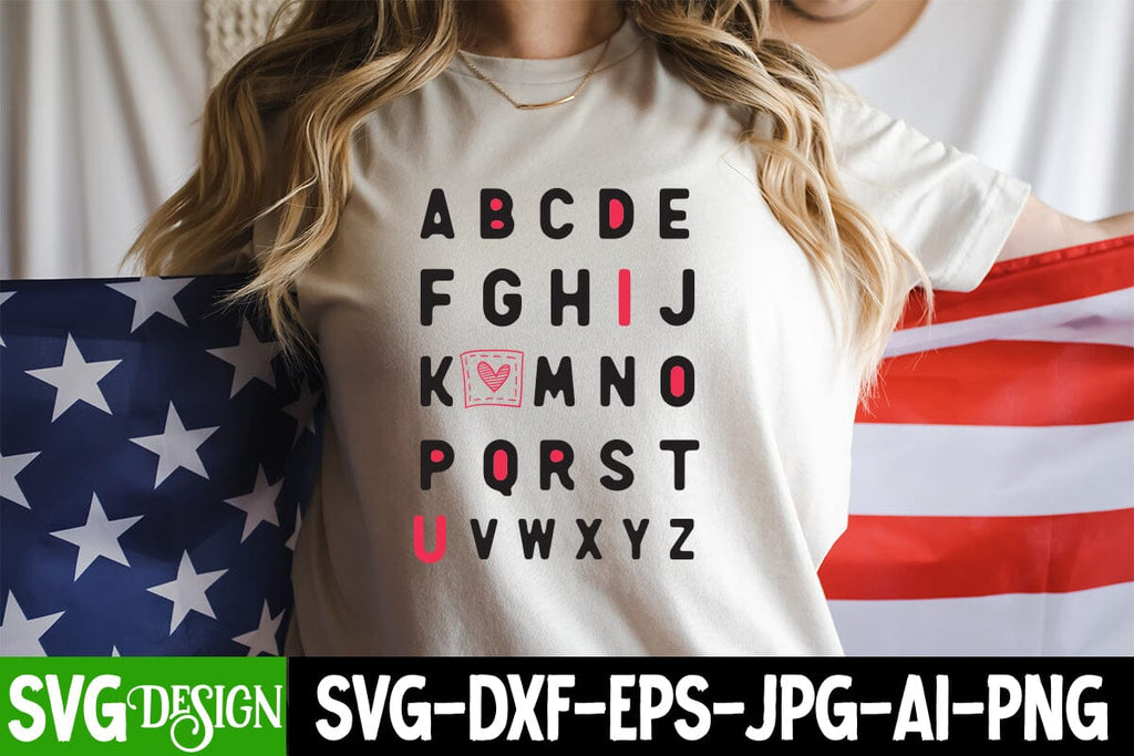 ABCd I Love U SVG Cut File, Valentine's Day SVG,Happy valentine's Day ...
