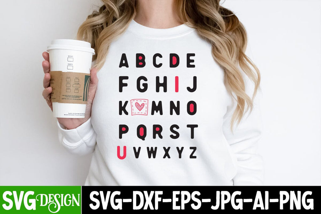 ABCd I Love U SVG Cut File, Valentine's Day SVG,Happy valentine's Day ...