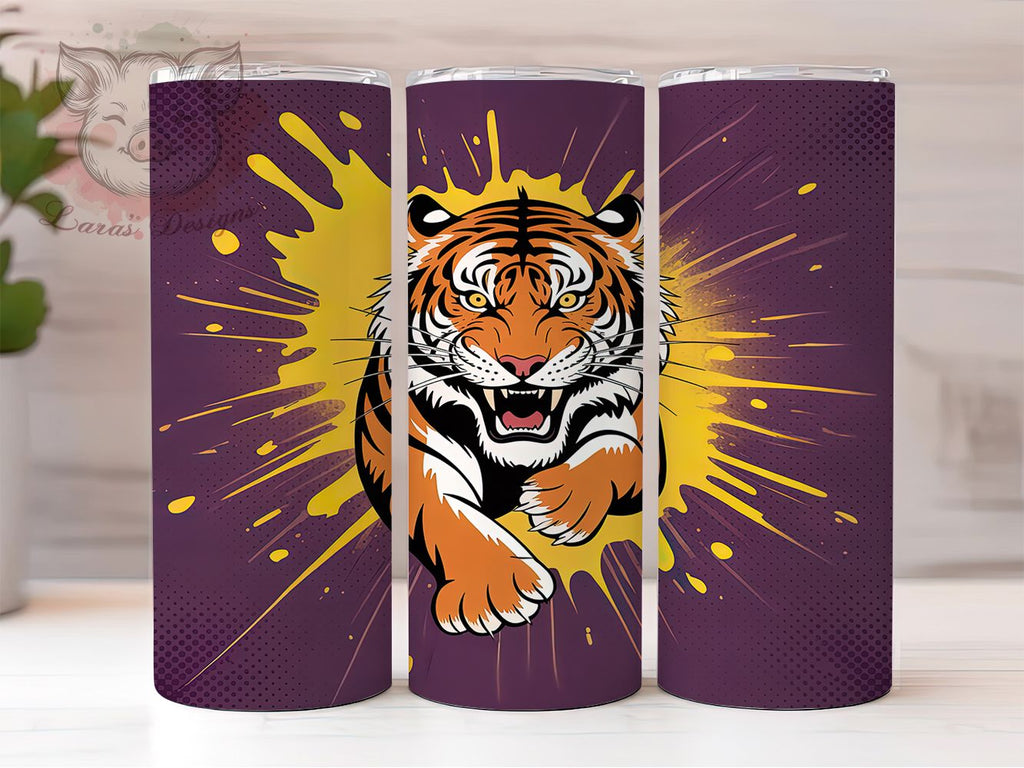 Abstract Modern Tiger Tumbler Wrap, Abstract Animal Art, Contemporary ...