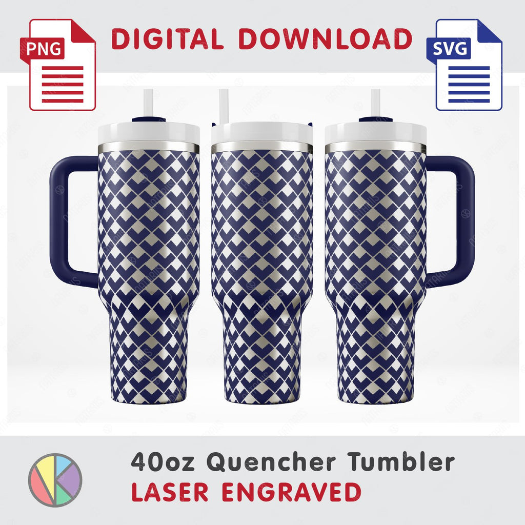 Abstract Pattern - Laser Engraved - 40oz Quencher Tumbler. - So Fontsy
