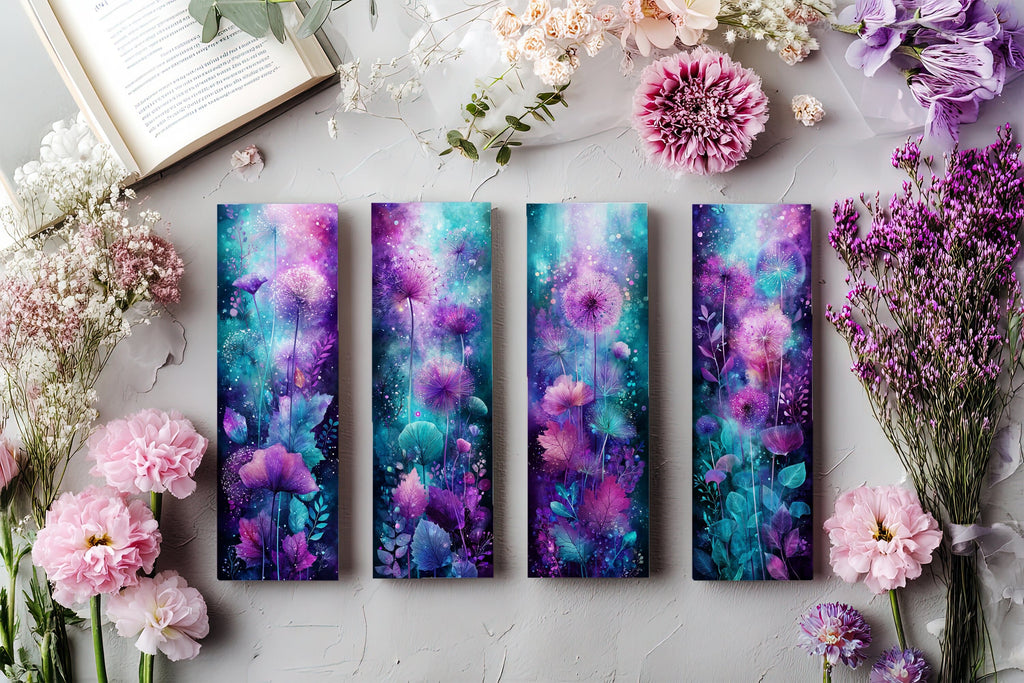 Abstract Pretty Floral Bookmarks, Printable Bookmarks, Gift for Book ...