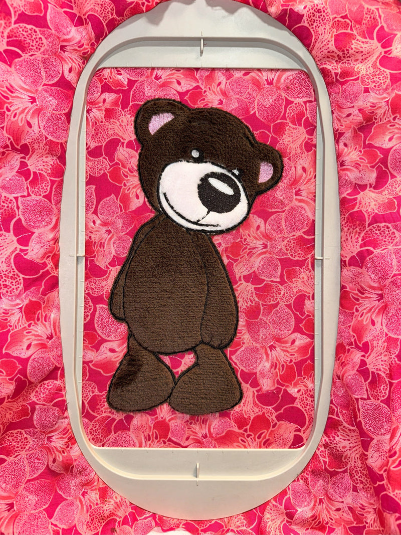 Adorable Bear Applique Machine Embroidery Design - So Fontsy