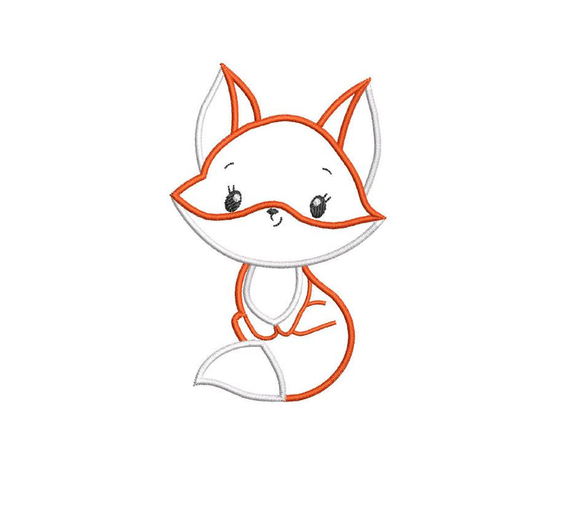 Adorable Fox Applique Machine Embroidery pattern - So Fontsy