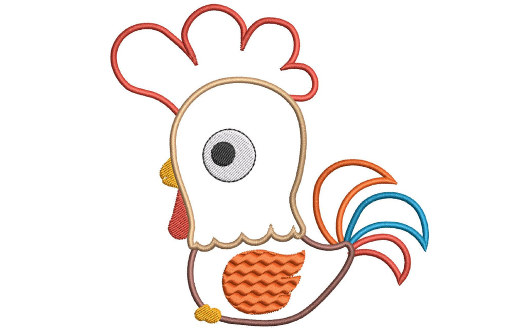 Adorable Rooster Appliqué - Embroidery Machine Pattern - So Fontsy