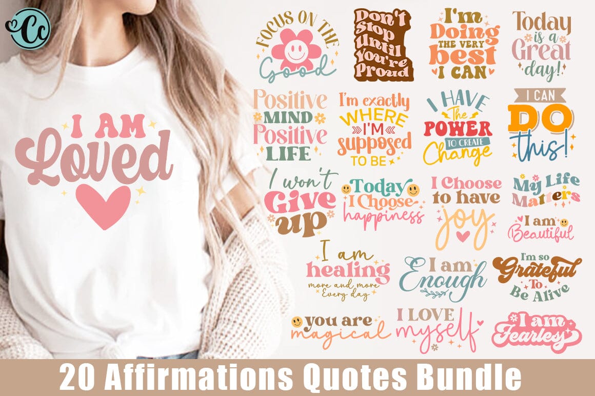 Affirmation SVG bundle, Self Love SVG bundle, Self Care SVG Bundle ...