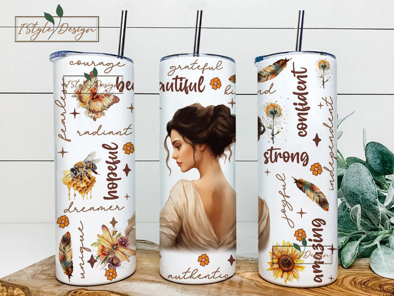 Affirmation Tumbler Wrap , 20 oz Skinny Tumbler Wrap, 20oz Tumbler Png ...