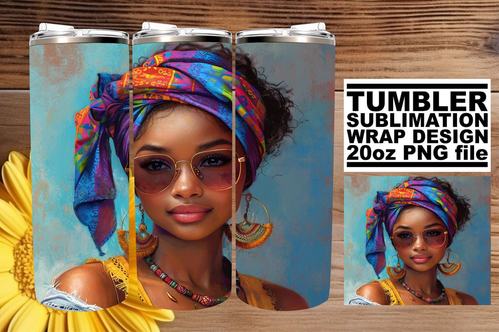 African Queen Tumbler Sublimation Art - So Fontsy