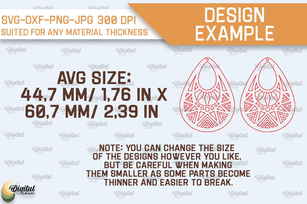 African Wooden Earrings Laser Cut. African Earrings SVG - So Fontsy