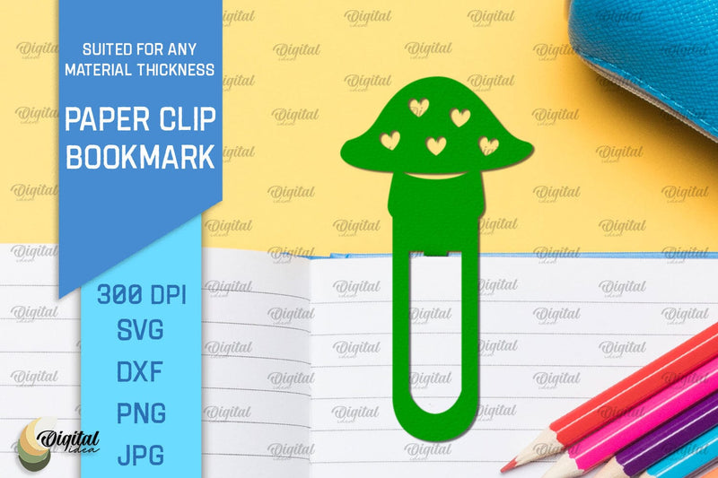 Agaric Paper Clip Bookmark. Bookmark Clip Template SVG - So Fontsy