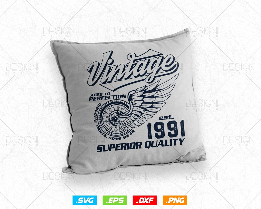 Aged To Perfection Vintage 33rd Birthday Svg Png, Vintage 1991 Original ...