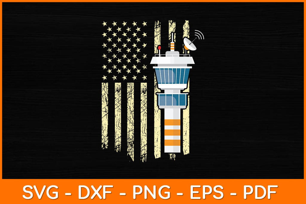 Air Traffic Controller Patriotic American Flag Aircraft Control Tower ...