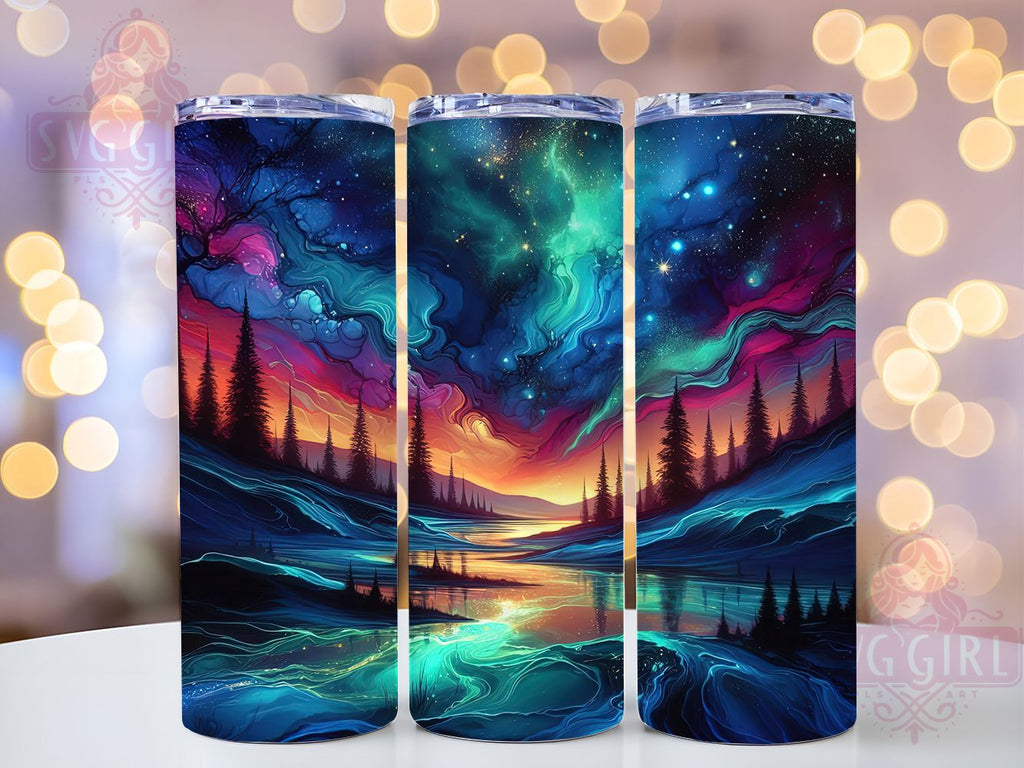 Alcohol Ink Aurora Tumbler, Northern Lights Tumbler, 20oz Tumbler Wrap ...