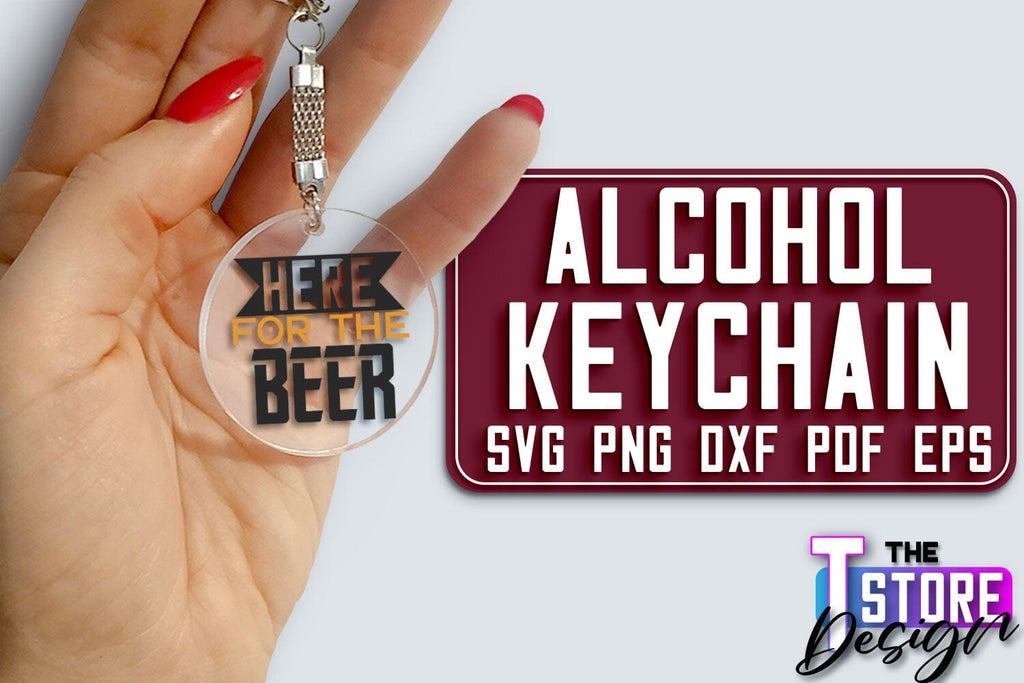 Alcohol Keychain Design | Round Keychain Design | Funny Quotes - So Fontsy