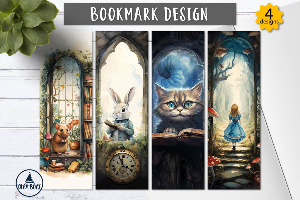 Alice in wonderland fairy tale | Bookmarks for sublimation - So Fontsy