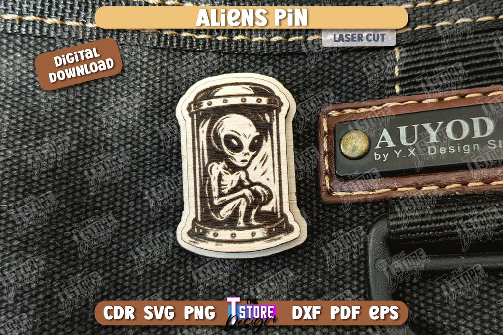 Aliens Pin Laser Cut | UFOs | Pin Brooch | Clothing Accessory | CNC ...