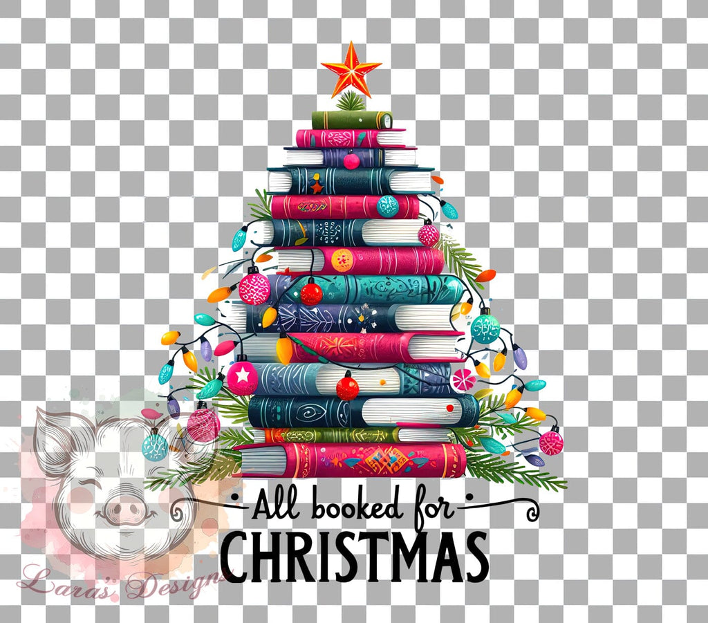 All Booked for Christmas Png, Book Lover Png, Vintage Christmas Teacher ...