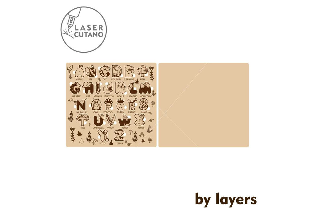 ALPHABET PUZZLE for Kids, Multilayer Template, Cut Files - So Fontsy