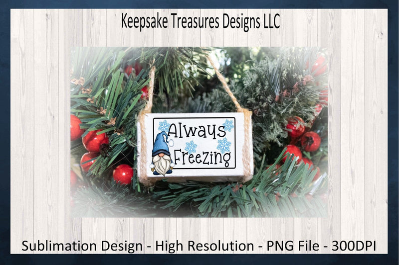 Always Freezing Winter Blue Gnome Illustration, Winter Time ...