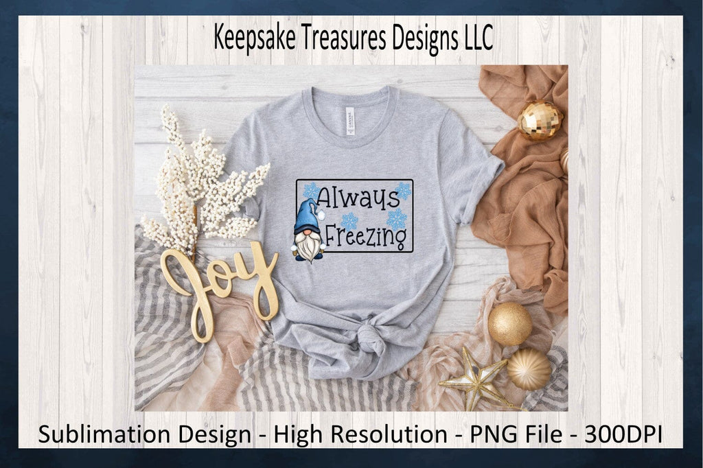 Always Freezing Winter Blue Gnome Illustration, Winter Time ...