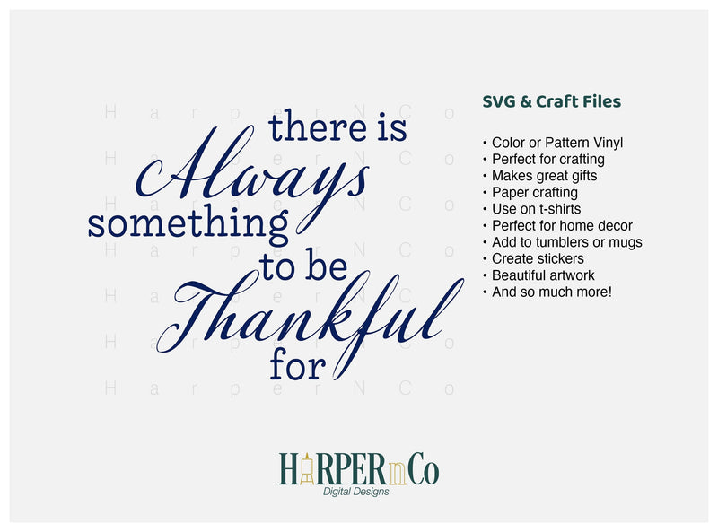 Always Thankful SVG PNG Cut EPS File - So Fontsy