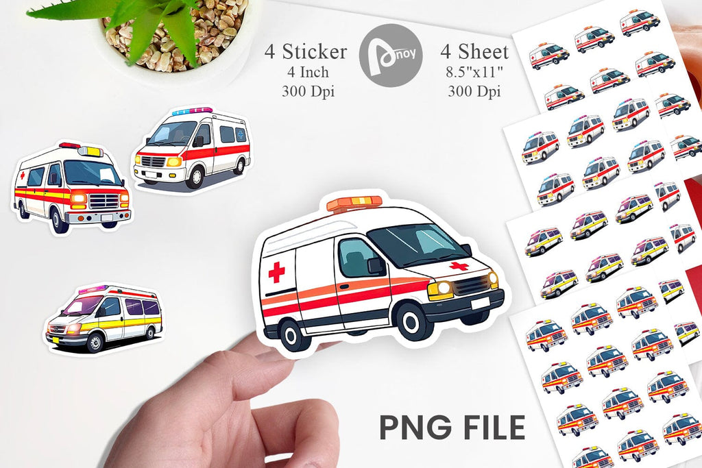 Ambulance Vehicle Sticker - So Fontsy