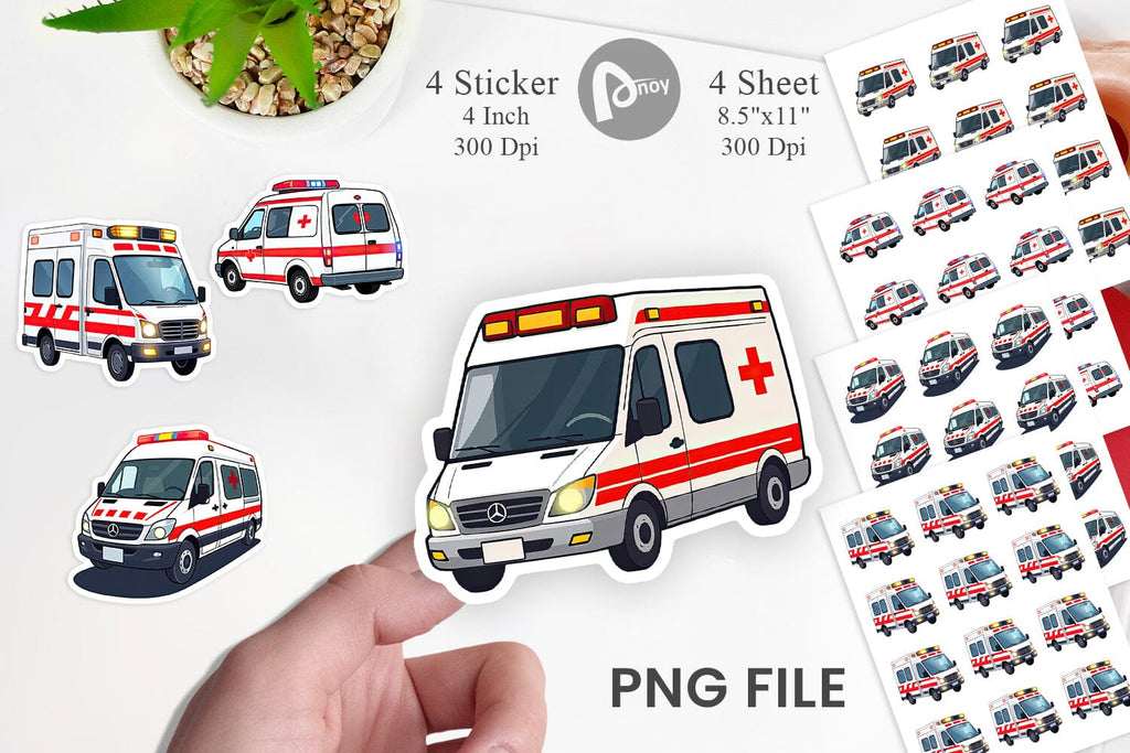 Ambulance Vehicle Sticker - So Fontsy