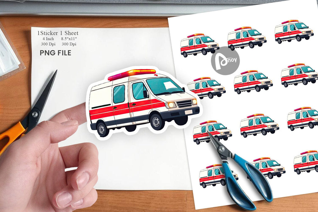 Ambulance Vehicle Sticker - So Fontsy