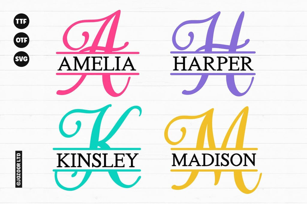Amelia - Split Monogram Script Font - So Fontsy