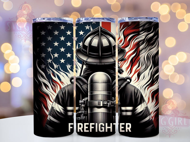 American Firefighter 20oz Tumbler Wrap Sublimation Design, Straight ...