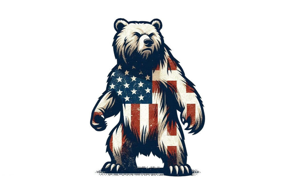 American Flag Bear 4th Of July Clipart Bundle Printable File - So Fontsy