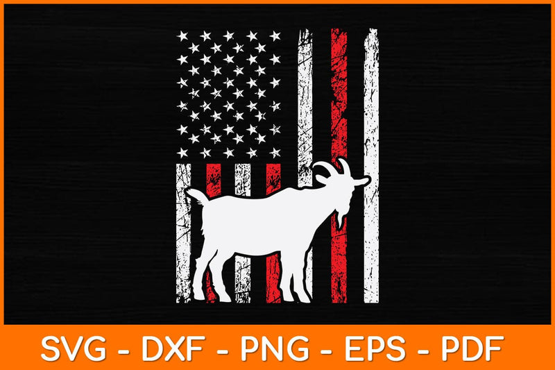 American Flag Goat USA Patriotic Animal Farm Lover Svg Design - So Fontsy