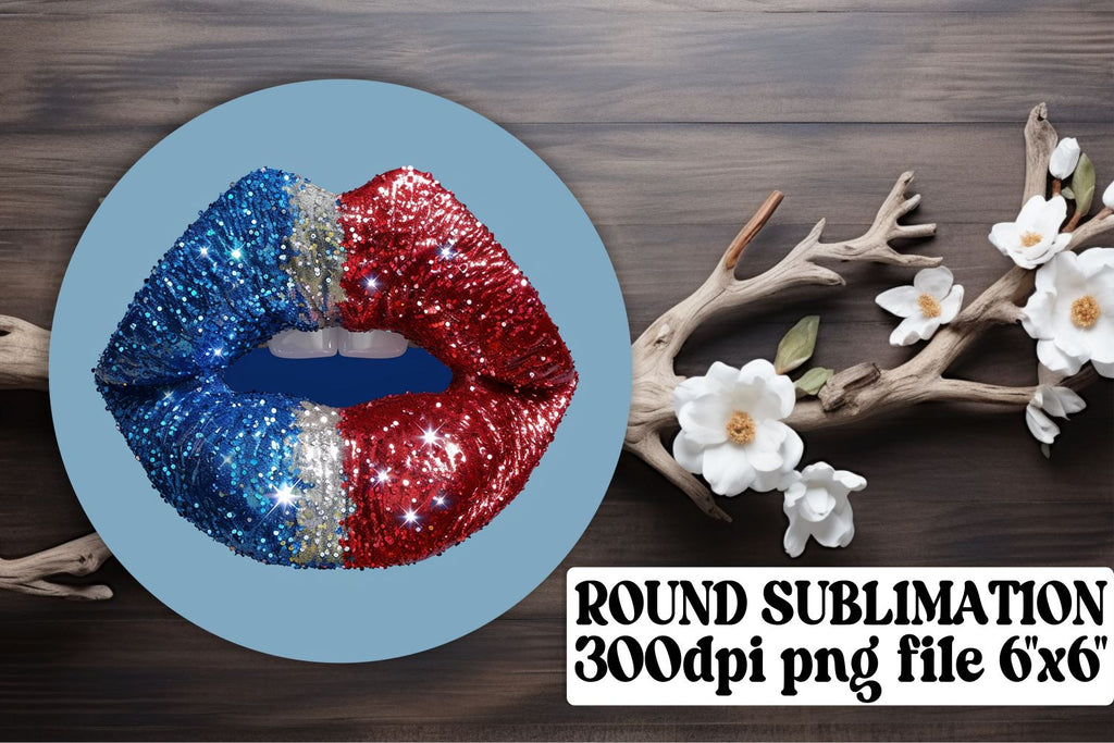 American Flag Inspired Lip Print Design - So Fontsy
