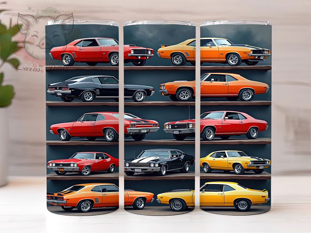 American Muscle Cars Seamless 20oz Tumbler, Muscle Car Tumbler ...