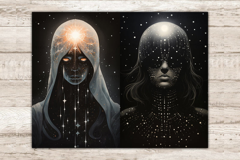 Among The Stars Junk Journal Pages | Cosmic Digital Art - So Fontsy