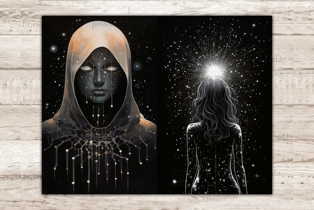 Among The Stars Junk Journal Pages | Cosmic Digital Art - So Fontsy