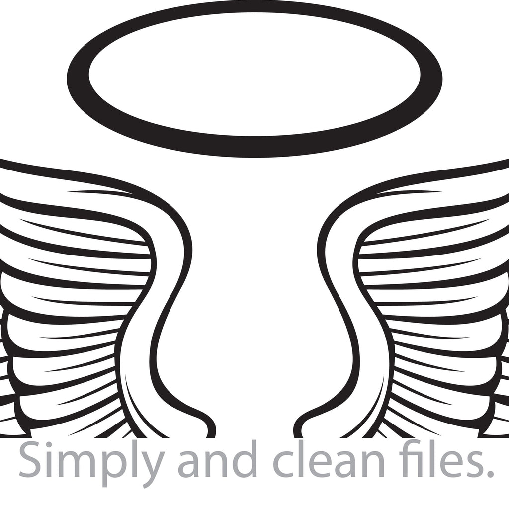 Angel wings and halo. Cut files for Cricut. Clip Art silhouette (eps ...